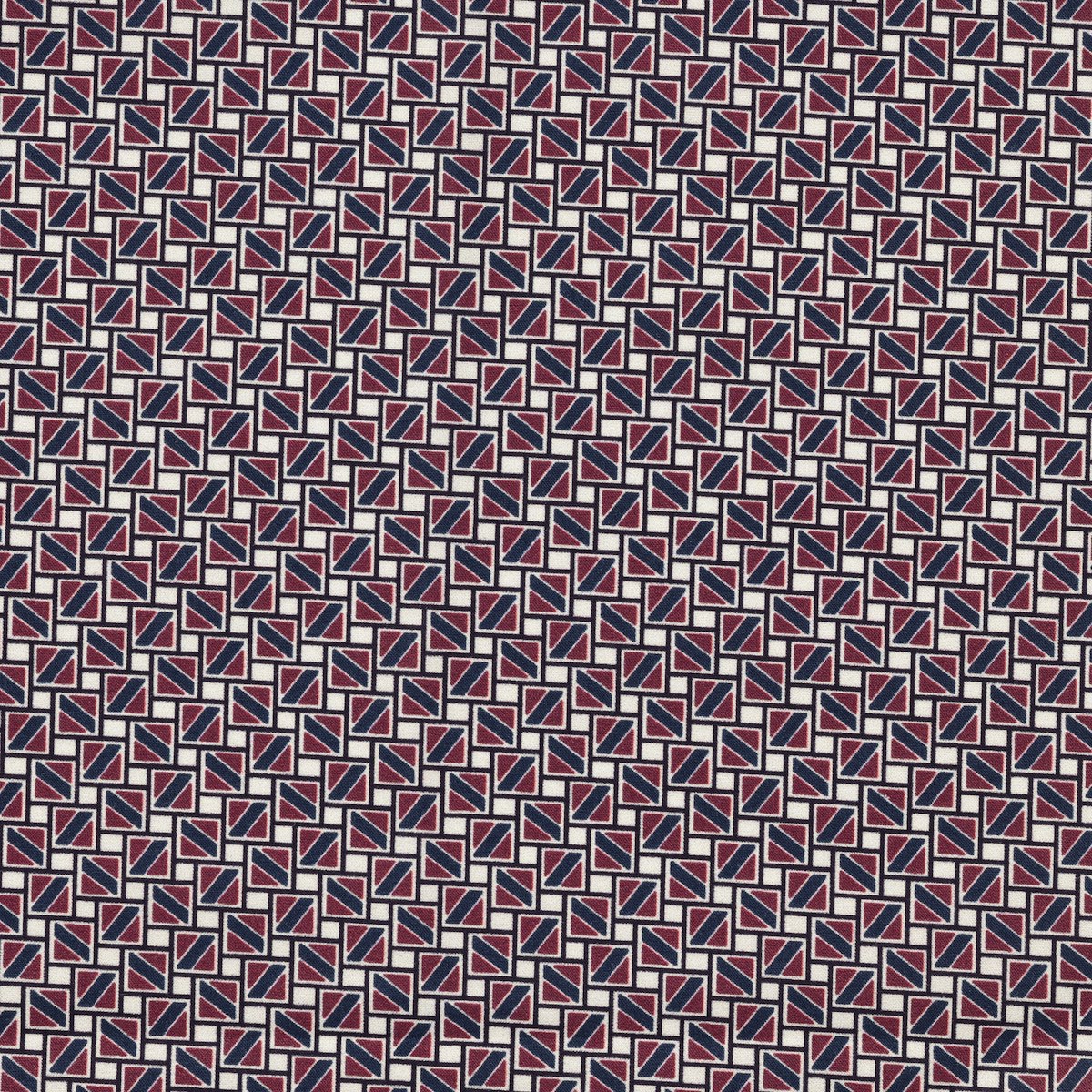 Dark Red and Navy Diamond Geo Print Pocket Square - Dark Red and Navy ...