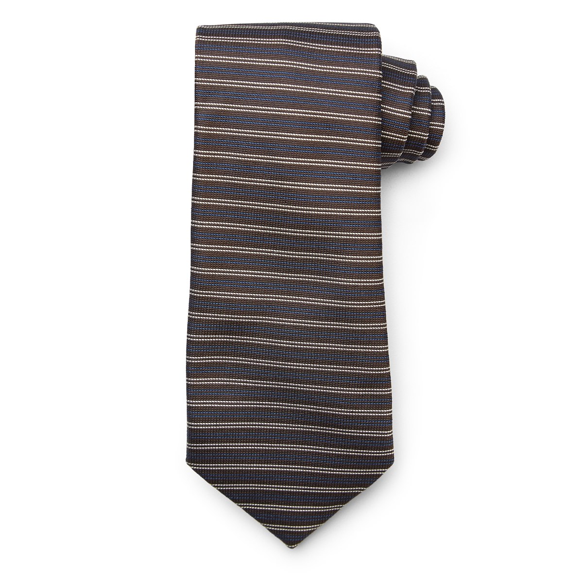 Small Horizontal Stripe Tie - Navy | J.Hilburn
