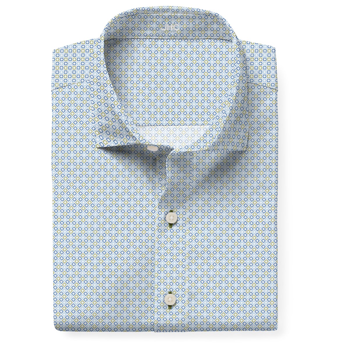 Blue Olive and Light Blue Plaque Print | J.Hilburn