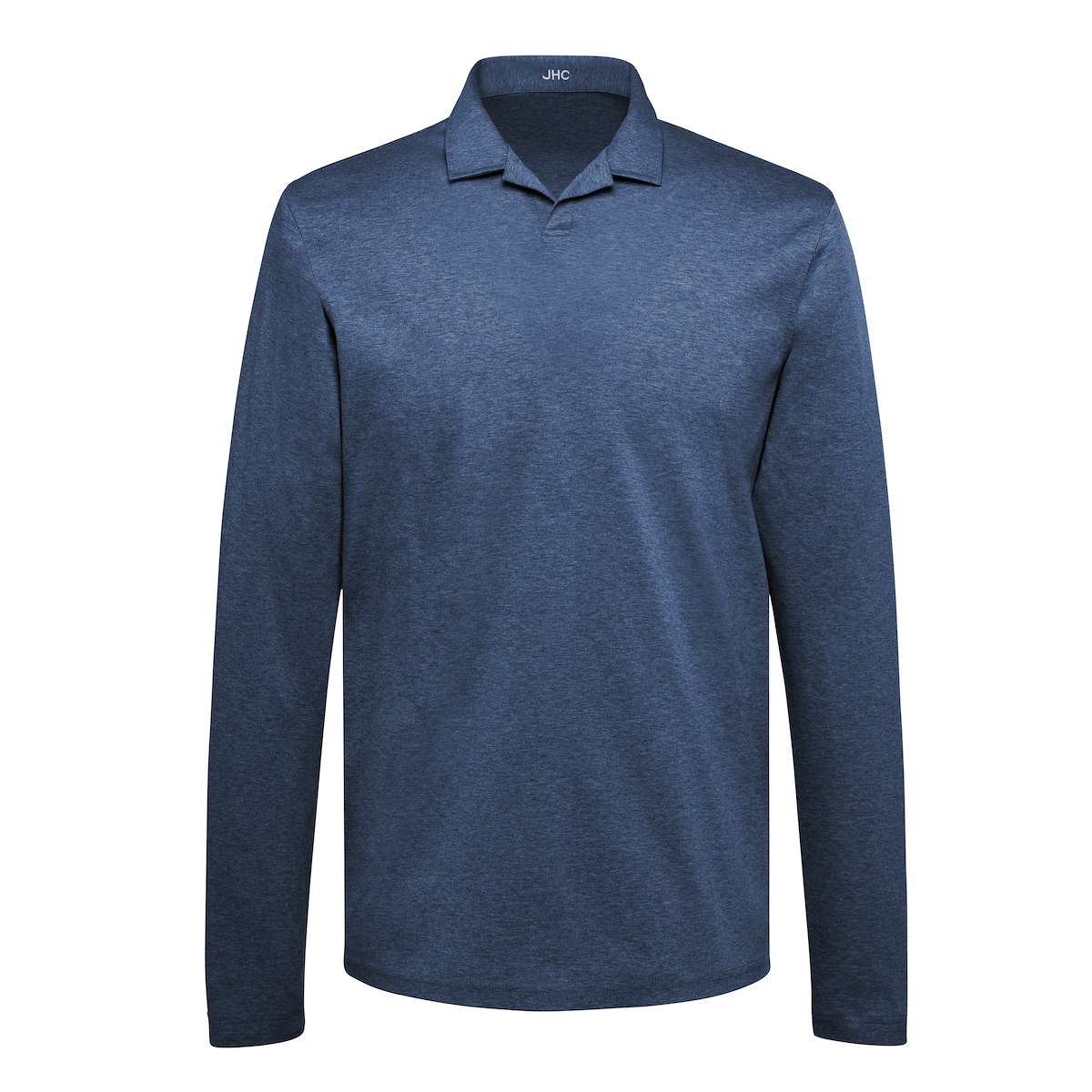 Mid Blue Mélange Supima Interlock Jersey | J.Hilburn