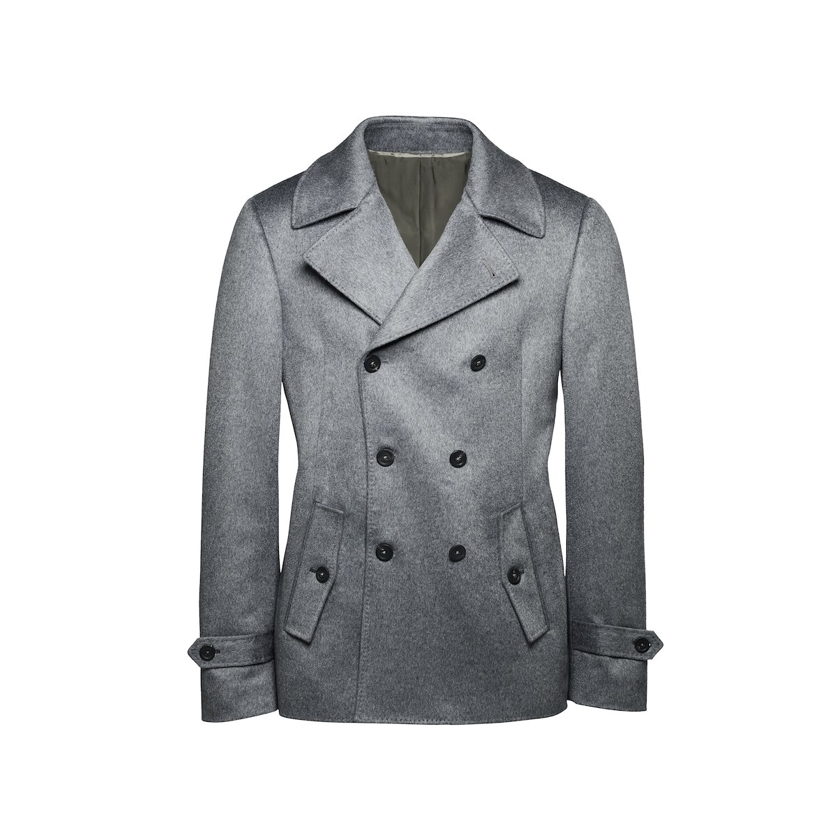 Dark Grey Melange Cashmere Peacoat | J.Hilburn