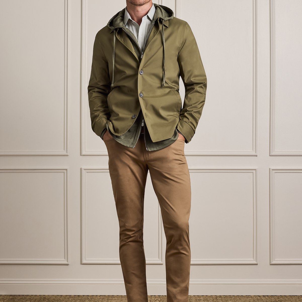 Olive Eco Tech Shirt Jacket | J.Hilburn