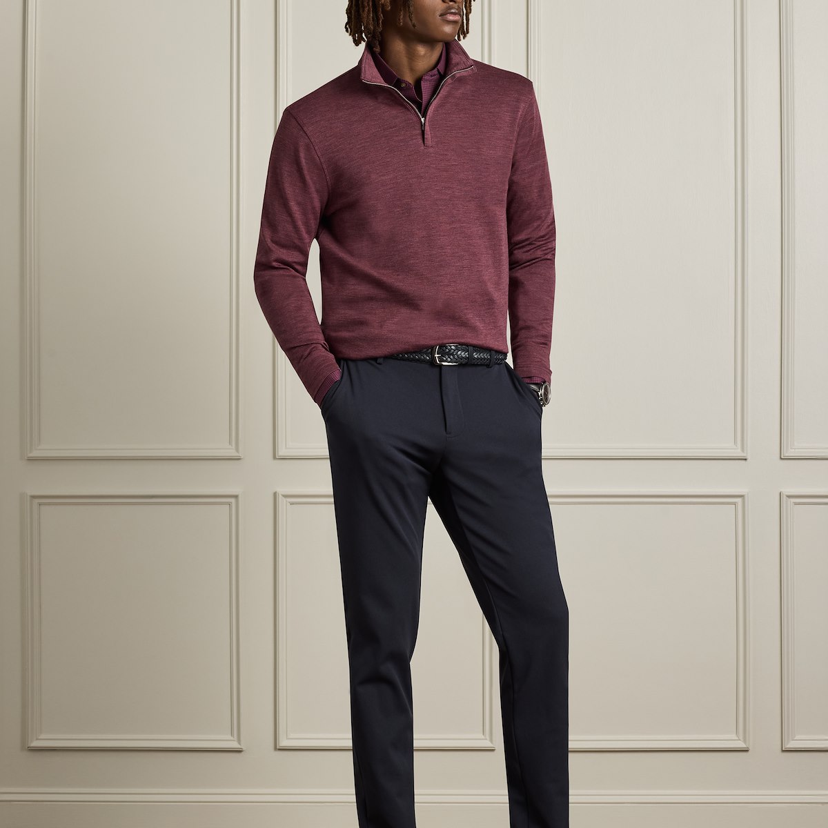 Raspberry Capolavoro Knit Zip | J.Hilburn