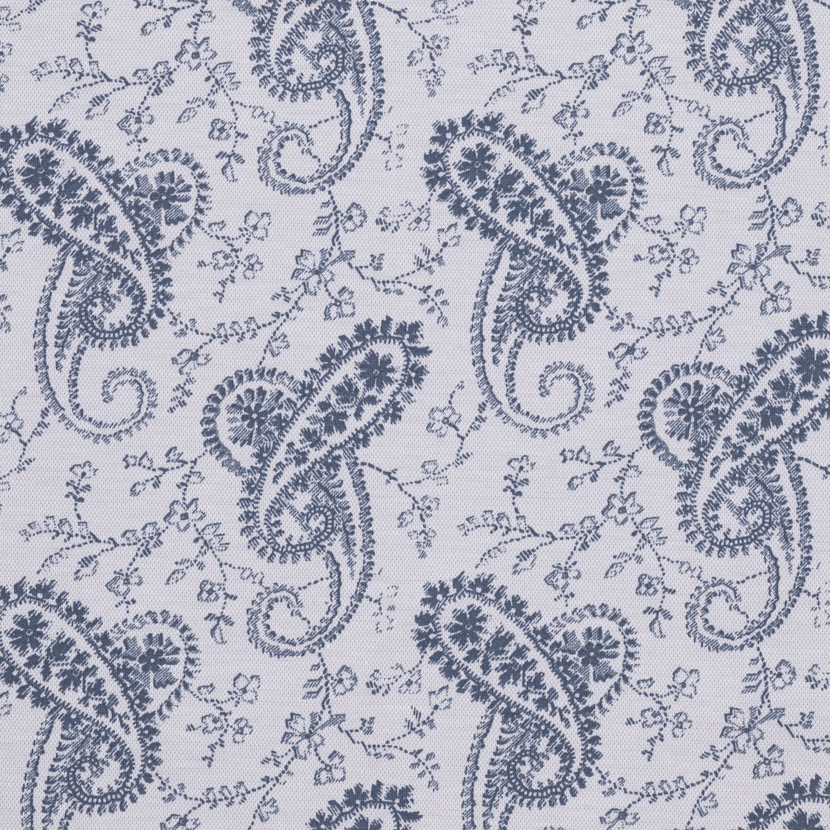 Mid Blue and Pale Grey Paisley Flex Texture | J.Hilburn