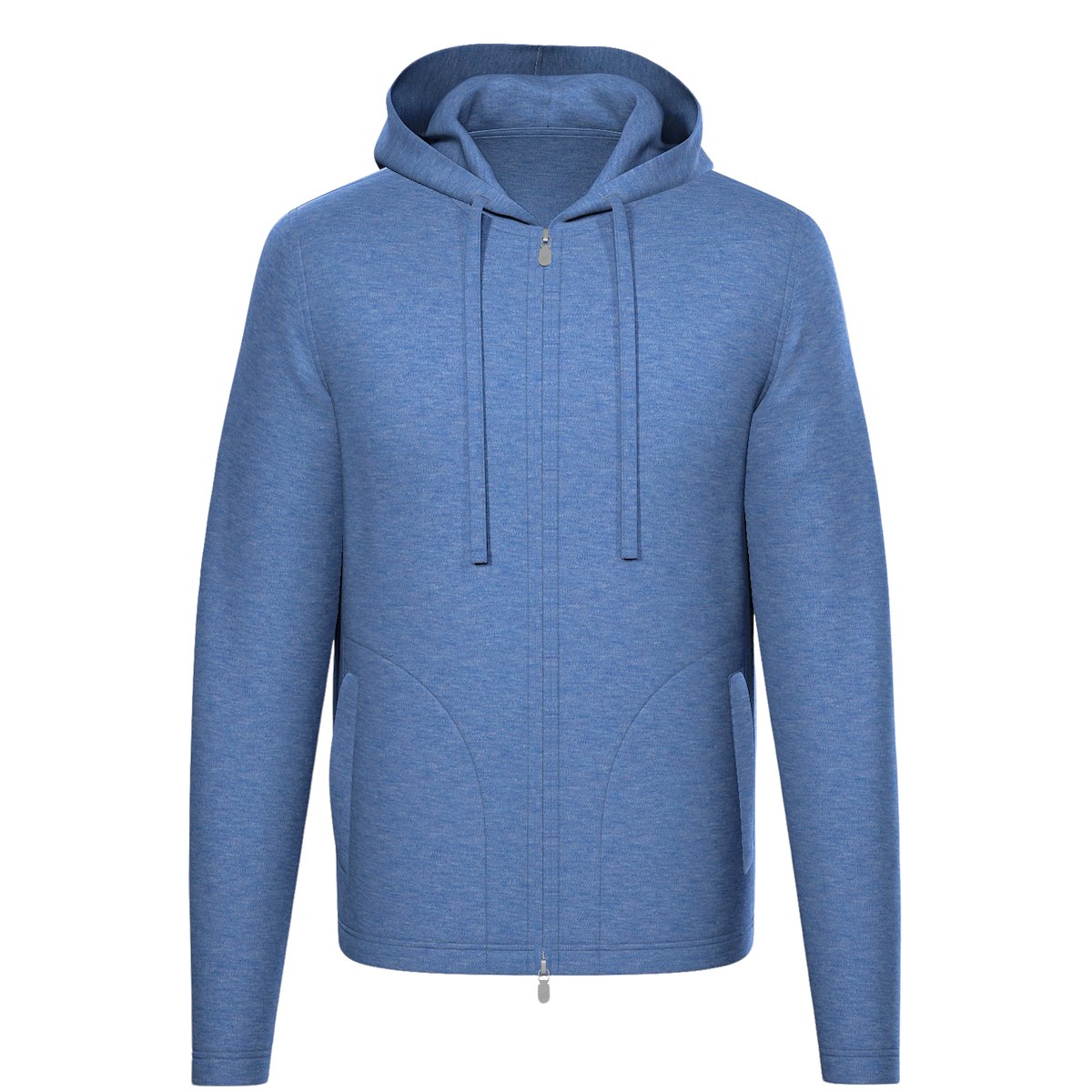 Soft Blue Mélange Supima Interlock Jersey | J.Hilburn