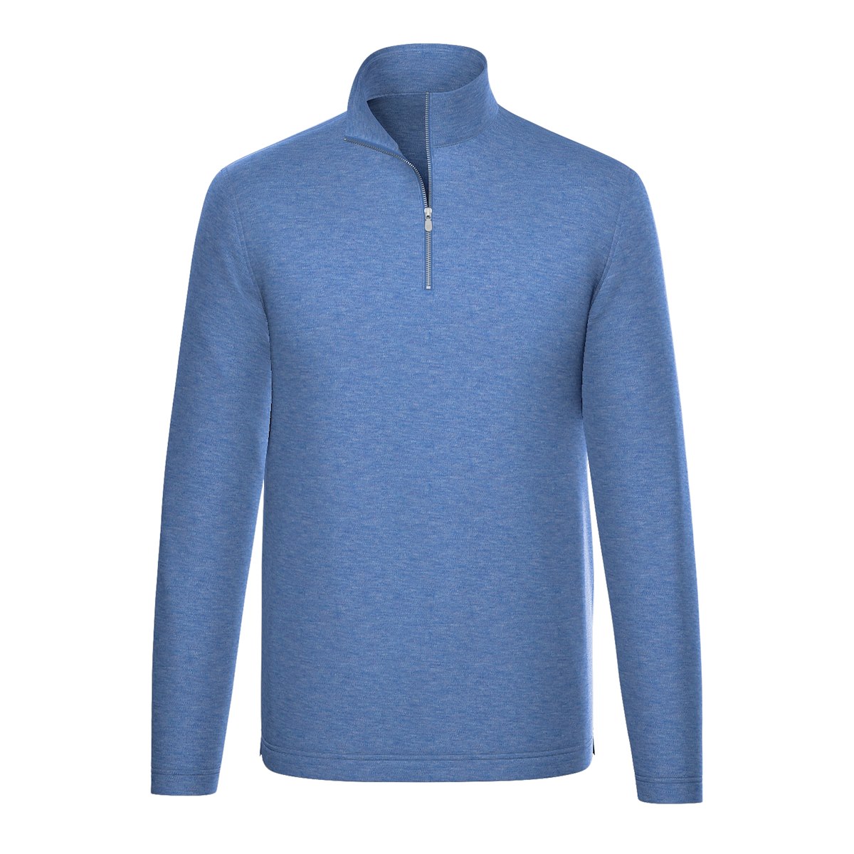 Soft Blue Mélange Supima Interlock Jersey | J.Hilburn
