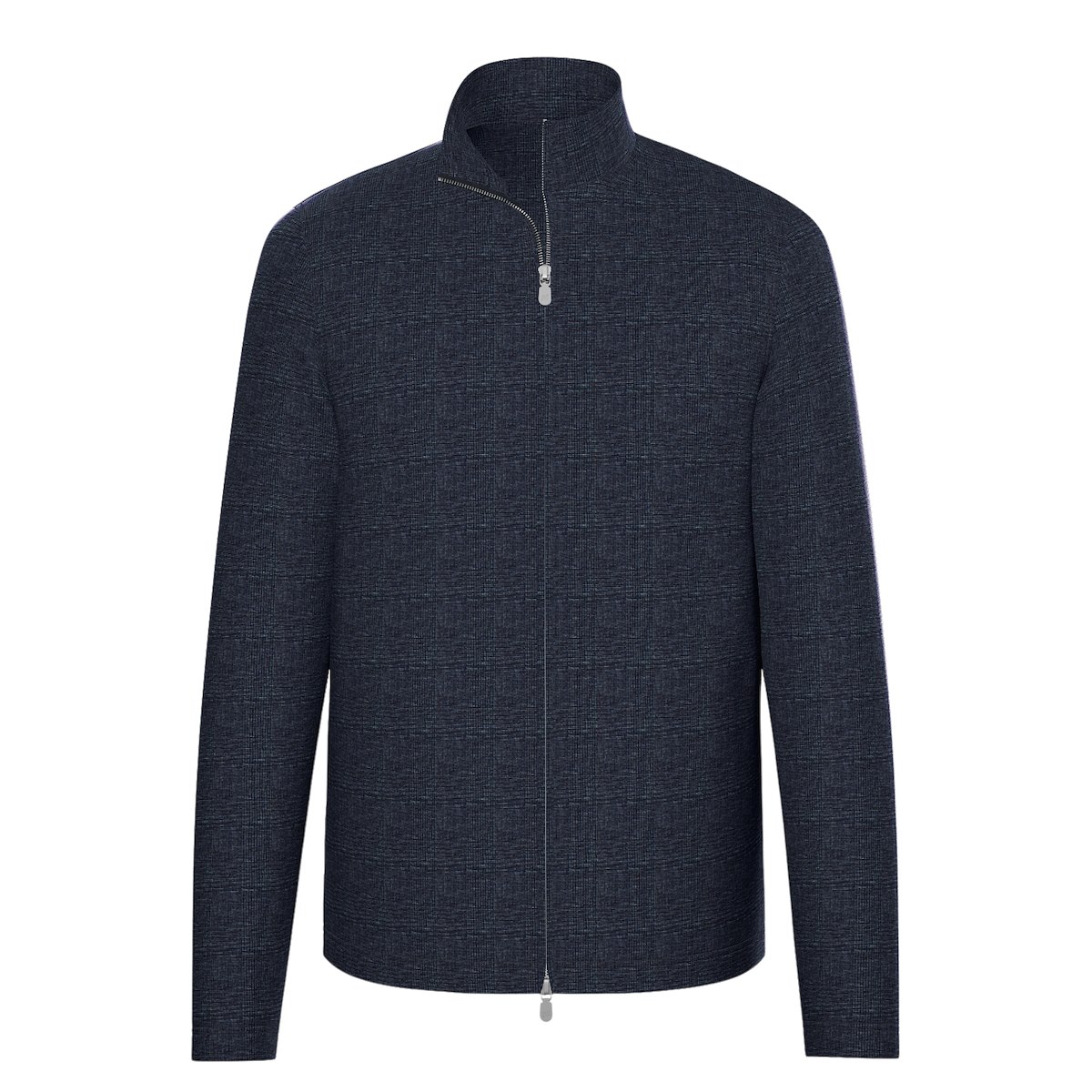 Blue and Grey Marled Jersey Plaid | J.Hilburn