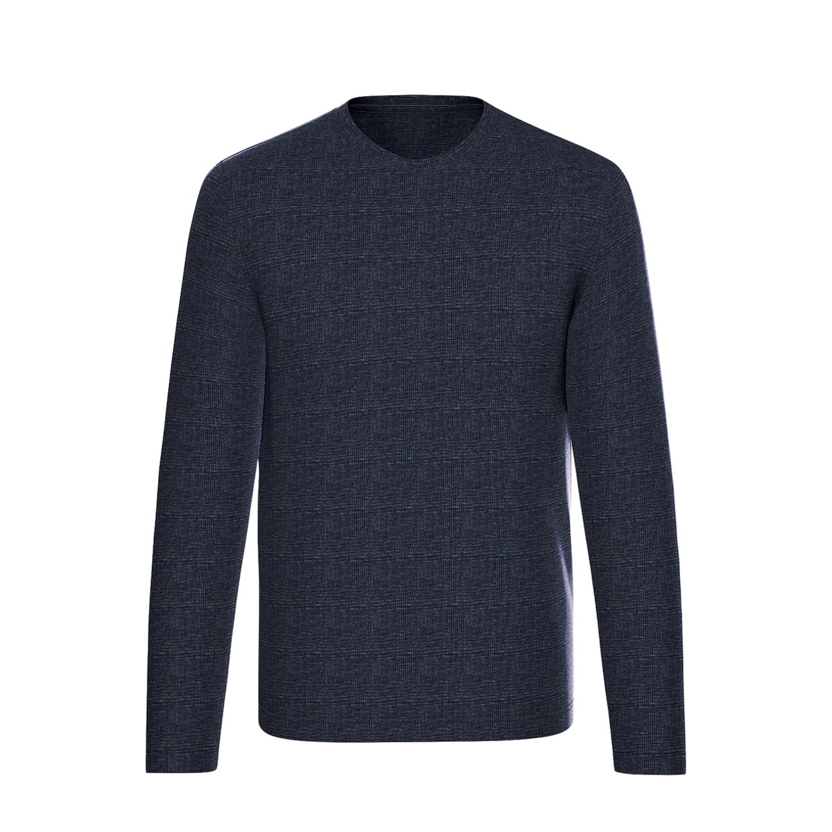Blue and Grey Marled Jersey Plaid | J.Hilburn