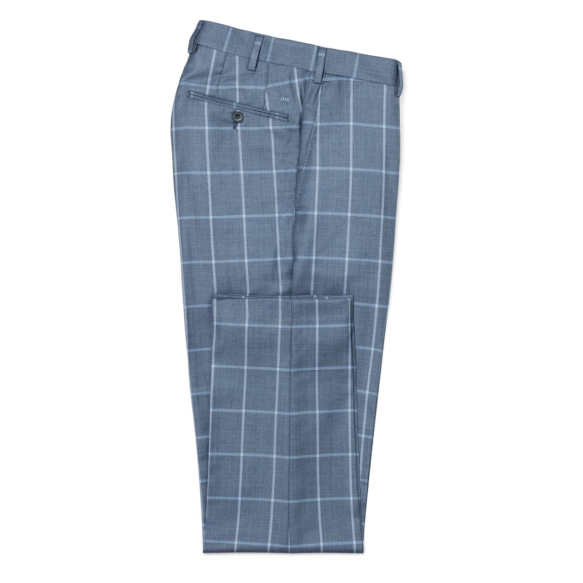 Storm Blue/Light Blue Wool/Cashmere Windowpane | J.Hilburn
