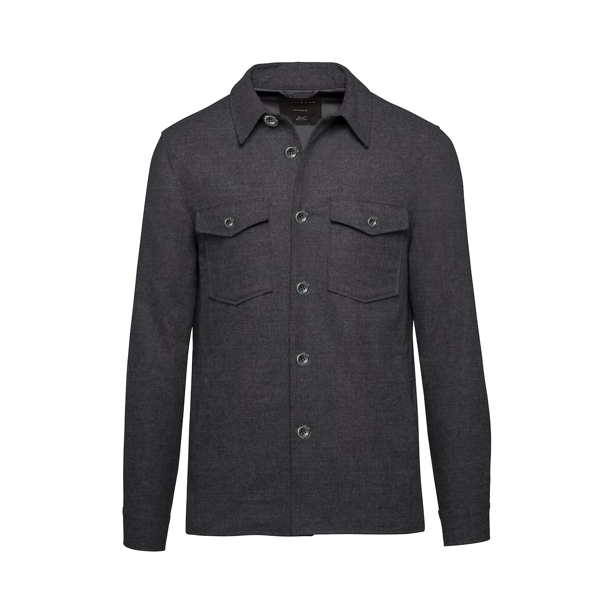 Charcoal Grey Solid Shirt Jacket | J.Hilburn