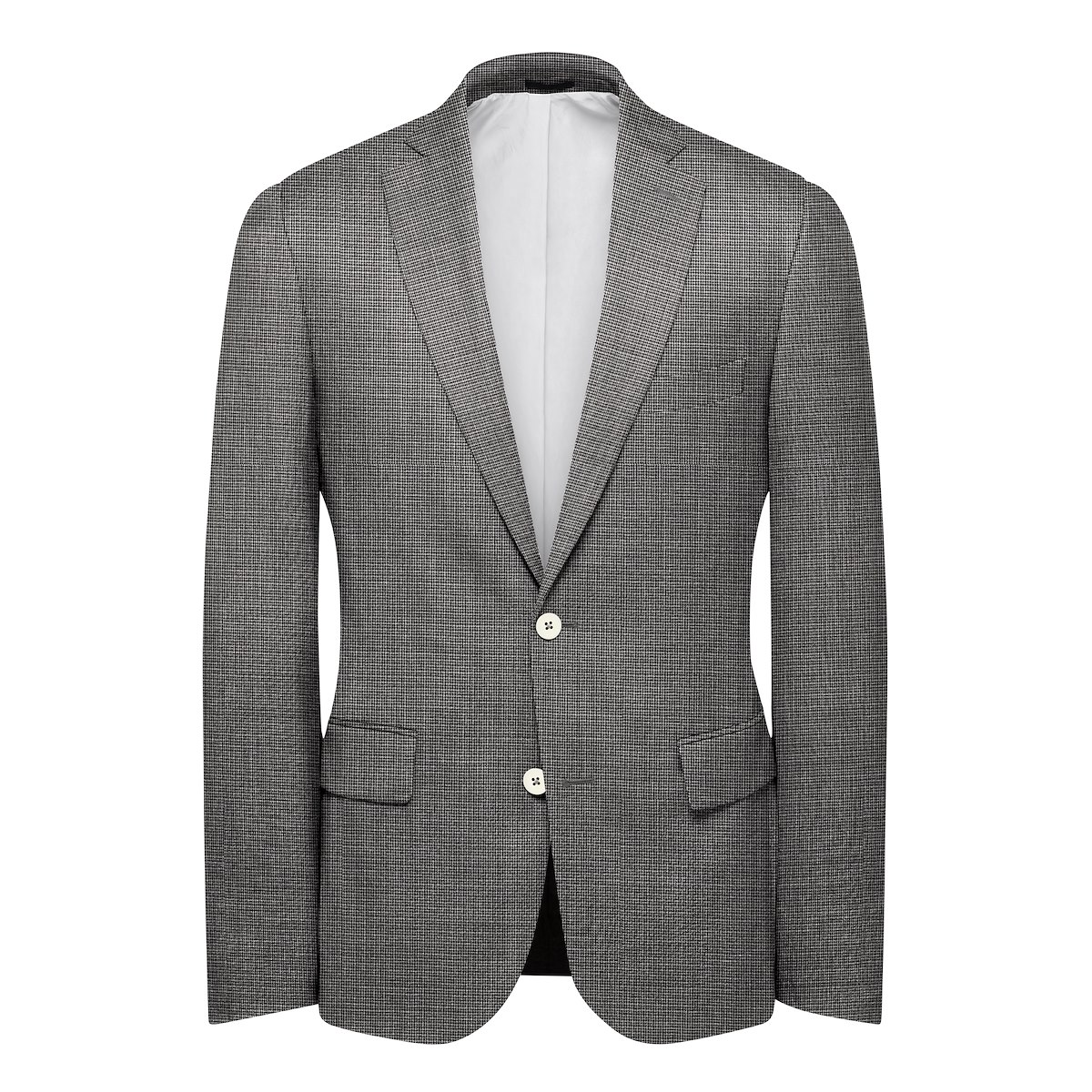 Black and Ivory Micro Houndstooth | J.Hilburn