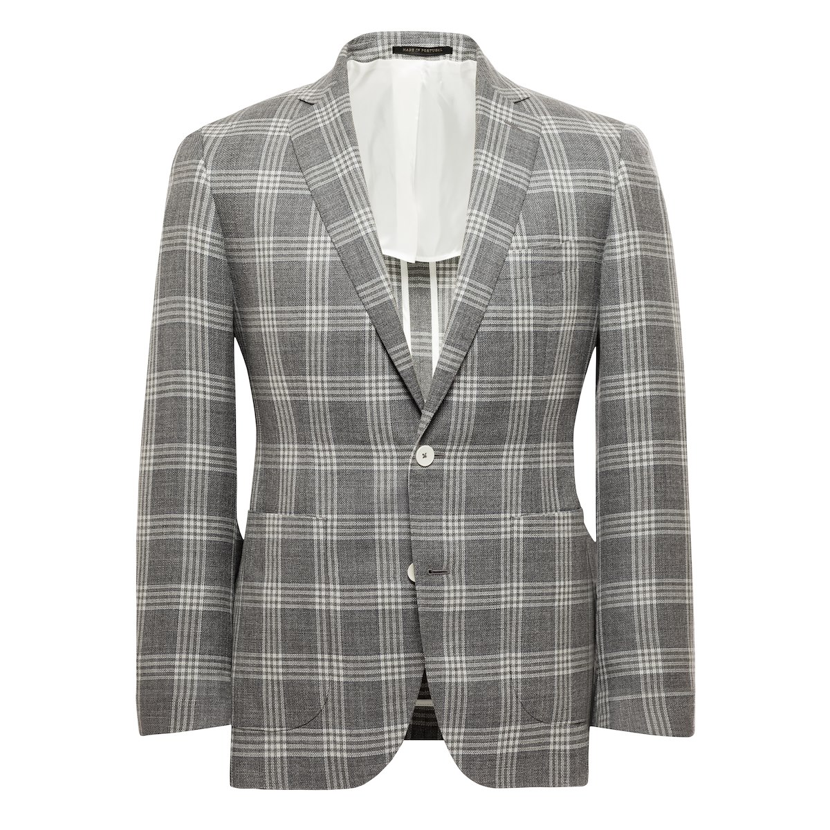 Soft Grey Windowpane Check | J.Hilburn