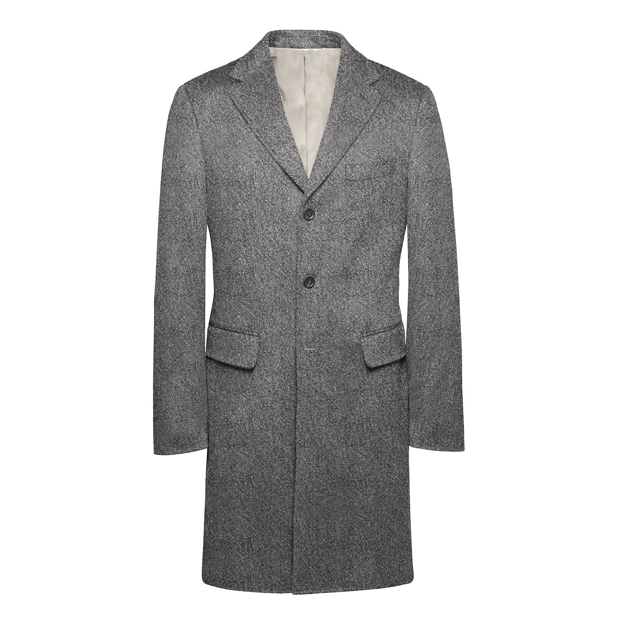 Grey Diagonal Twill Top Coat | J.Hilburn