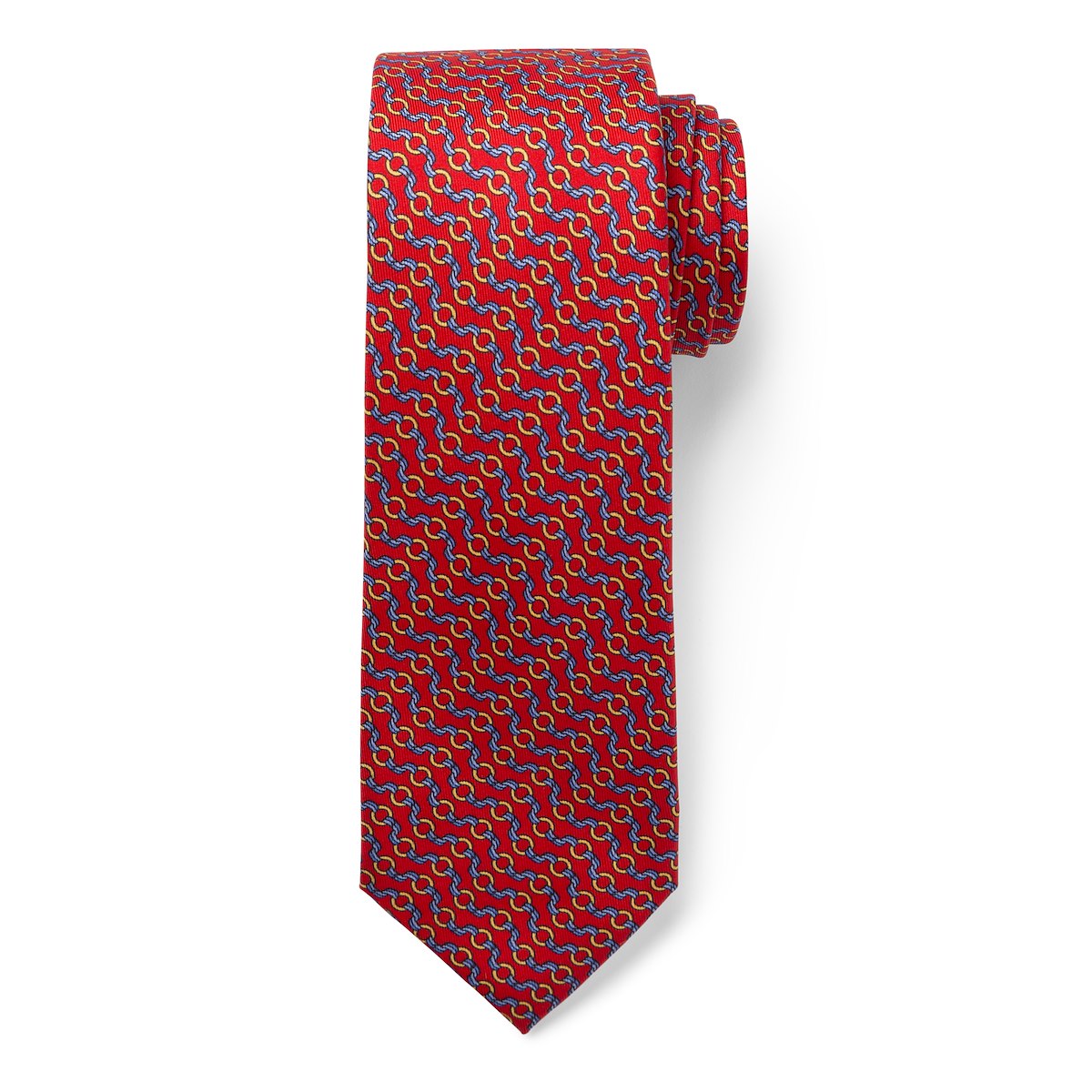 Printed Silk Chains Custom Tie - Red Chains | J.Hilburn