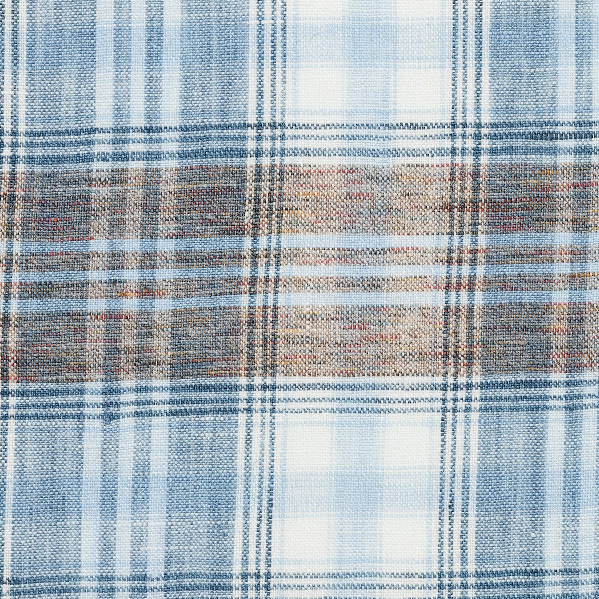 Blue Wheat Multi Plaid Linen | J.Hilburn