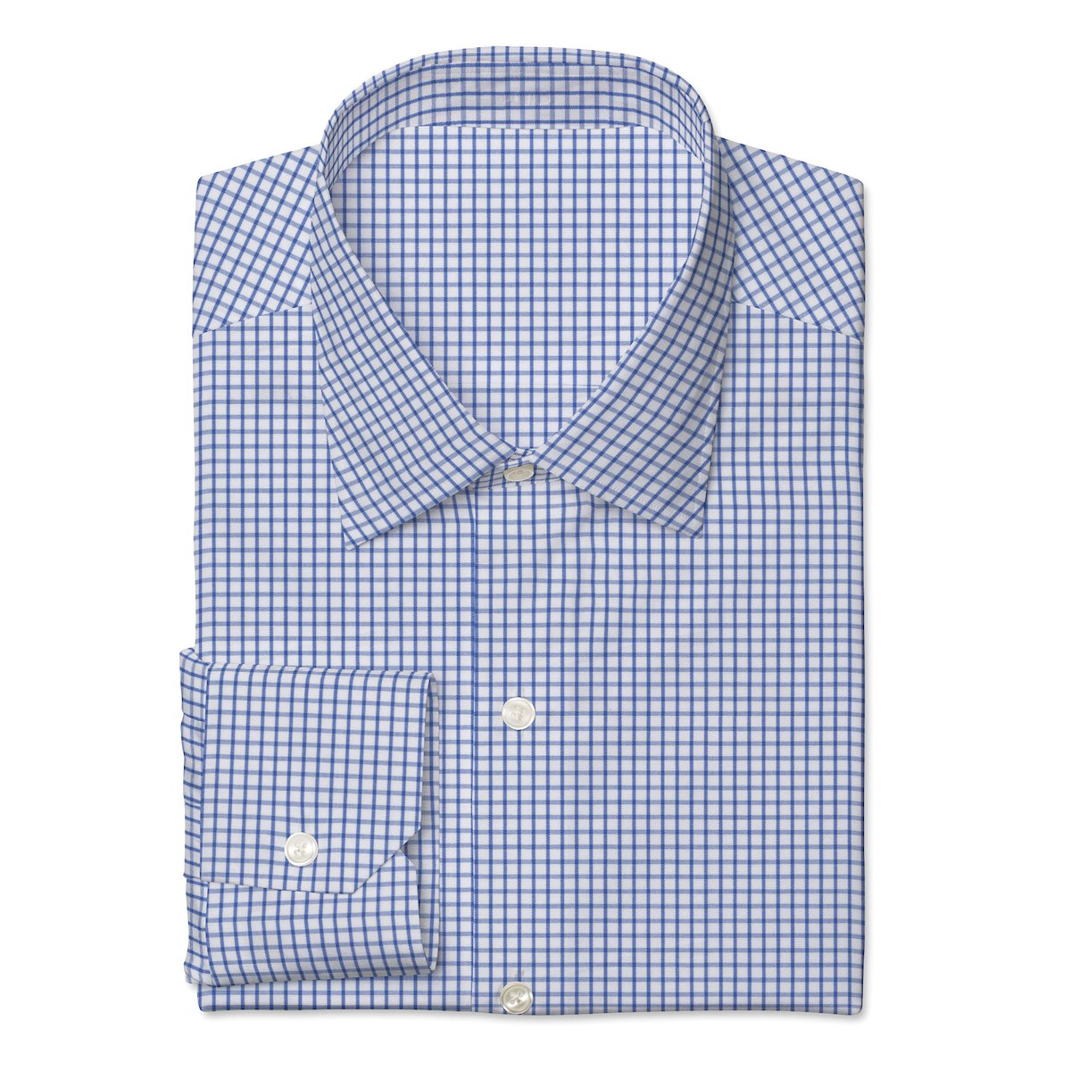 Non-Iron Blue Mini Check | J.Hilburn