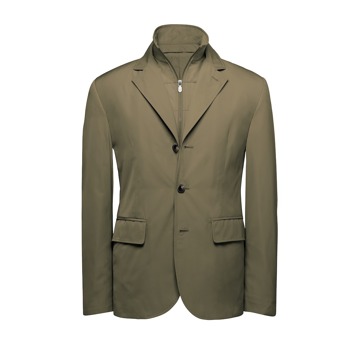 Olive Tech Vest-Front Hybrid Blazer | J.Hilburn