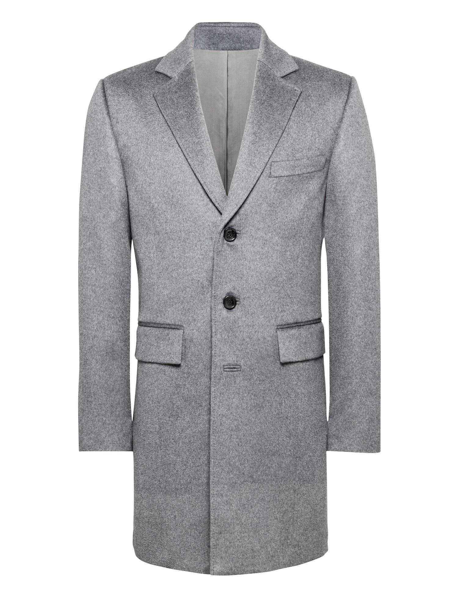 Top Coat-Grey Mélange Cashmere | J.Hilburn