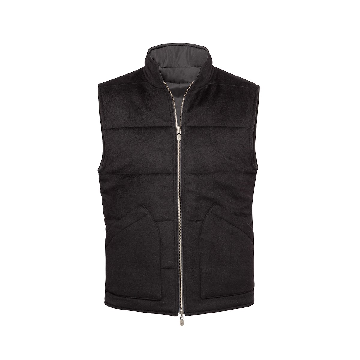 Black Wool-Reversible Vest | J.Hilburn
