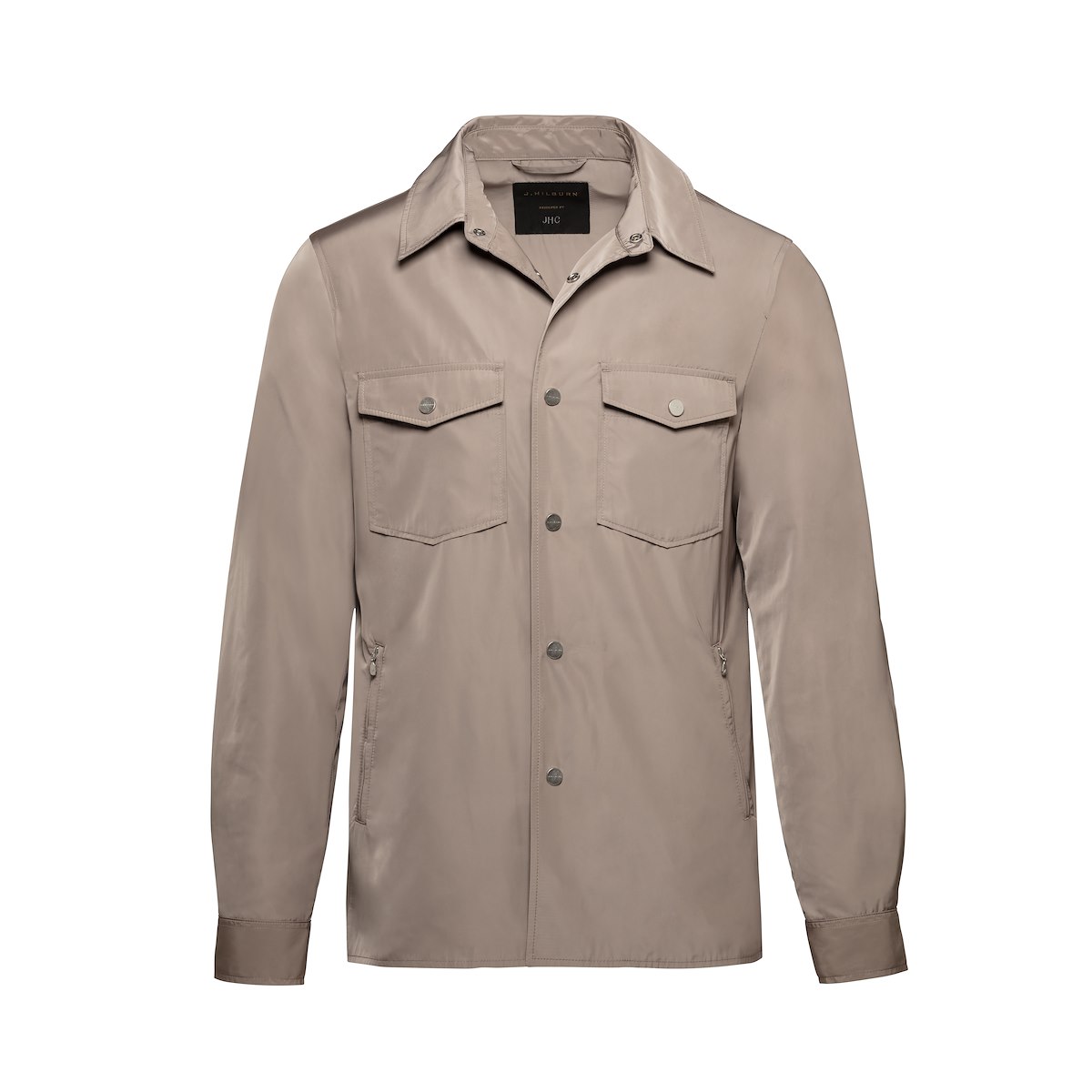Taupe Tech Shirt Jacket | J.Hilburn
