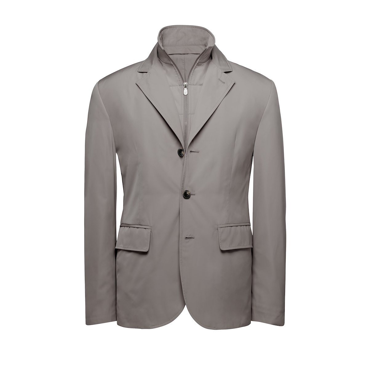 Mid Grey Tech Vest Front Blazer | J.Hilburn