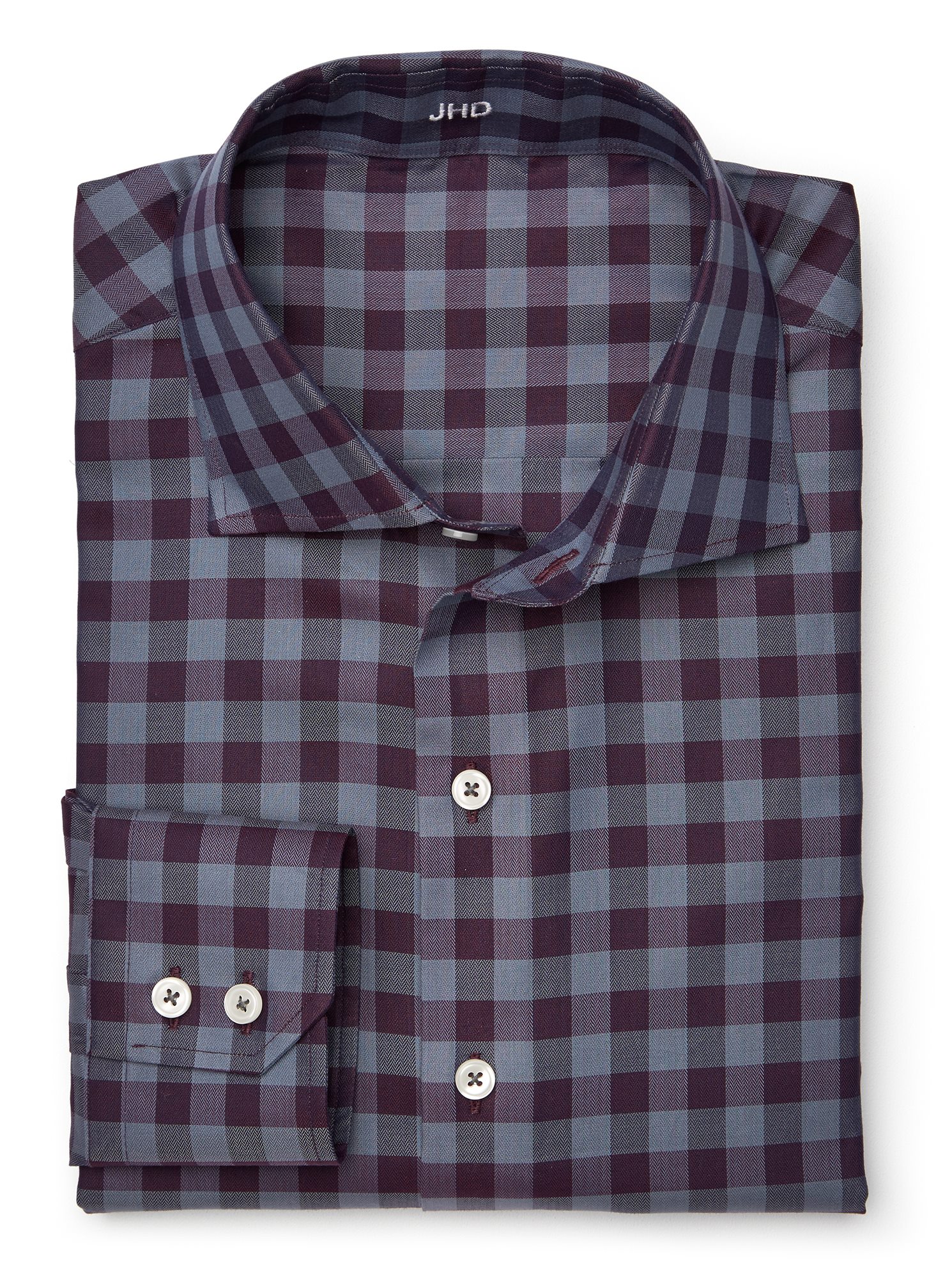 Charcoal/Berry Large Check | J.Hilburn