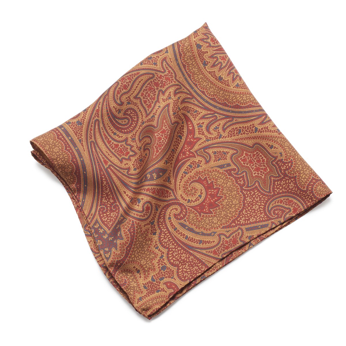 Contrast Paisley Pocket Square - Camel | J.Hilburn