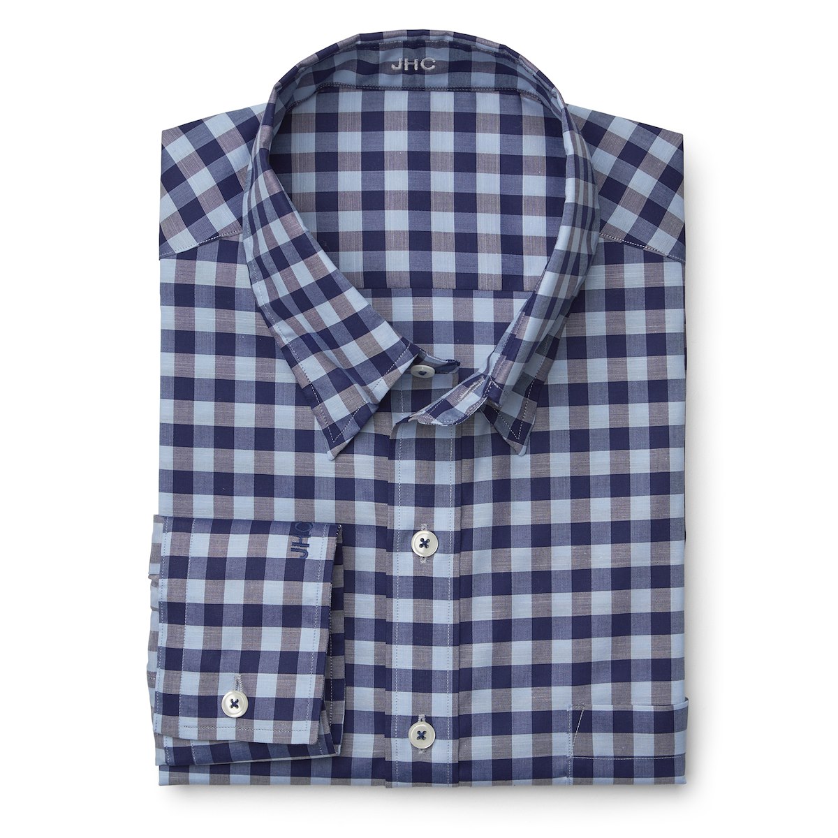 Dusty Blue/Navy Gingham | J.Hilburn