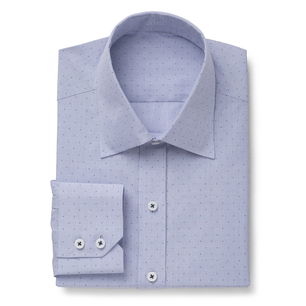 Navy Gridded Pindot Print | J.Hilburn