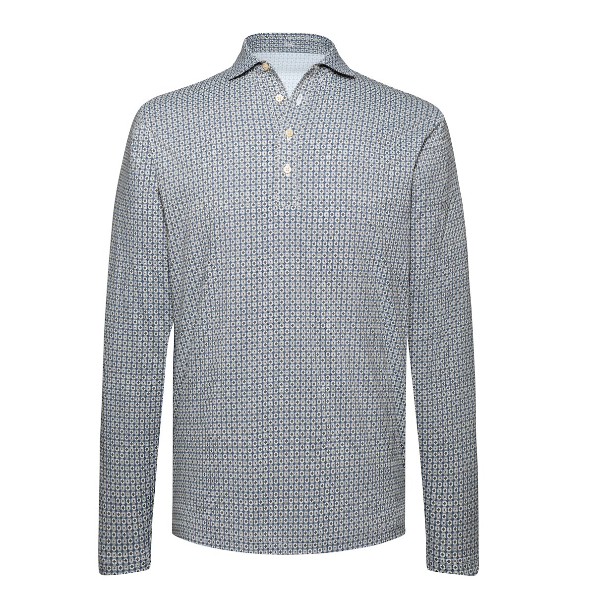 Blue Mini Tile Stretch Print | J.Hilburn