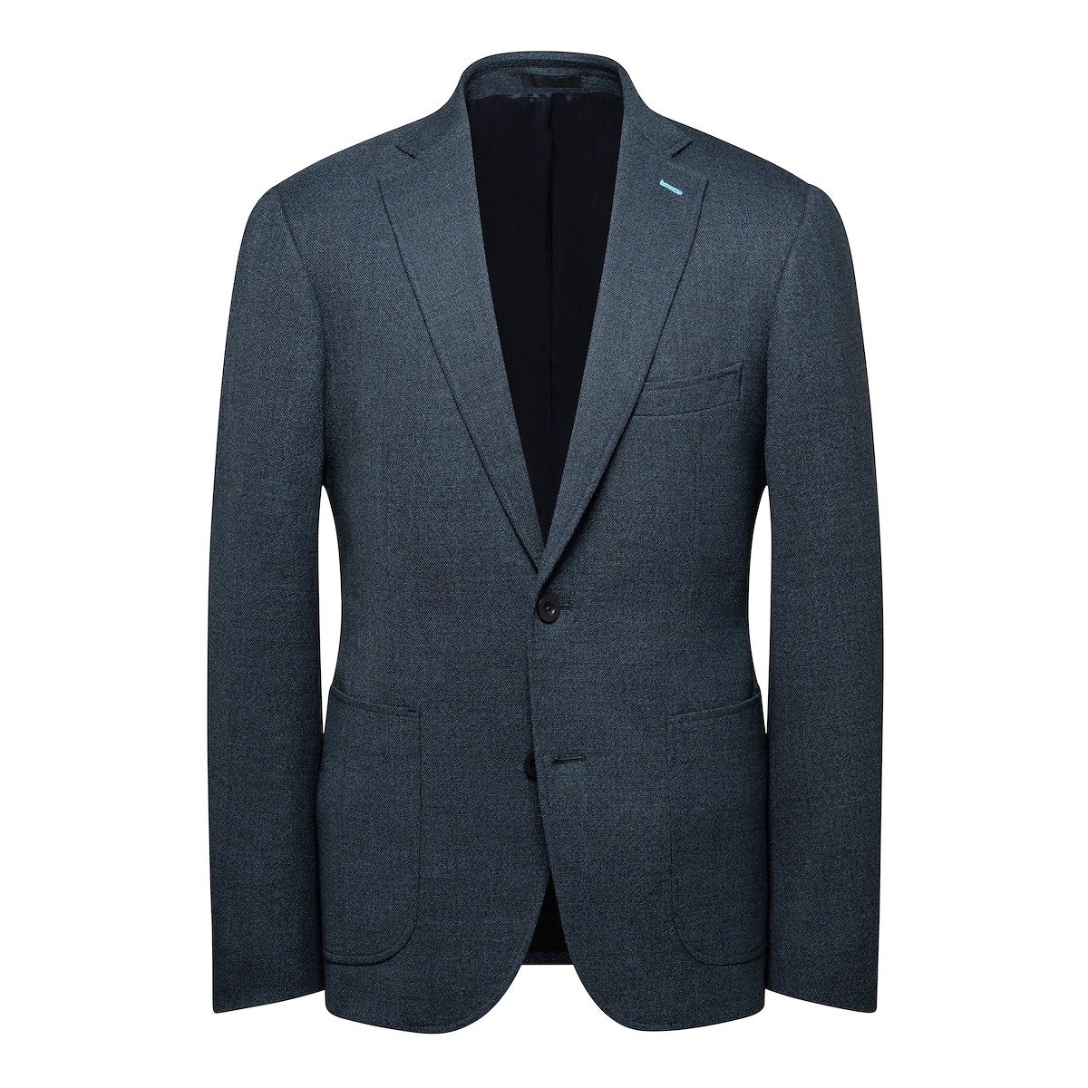 Blue Aqua Flexo Hopsack | J.Hilburn