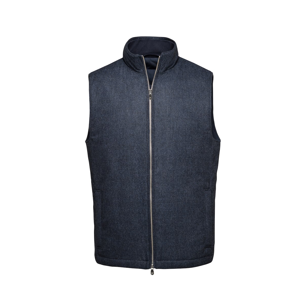Navy Wool Stretch Texture All Season Vest | J.Hilburn