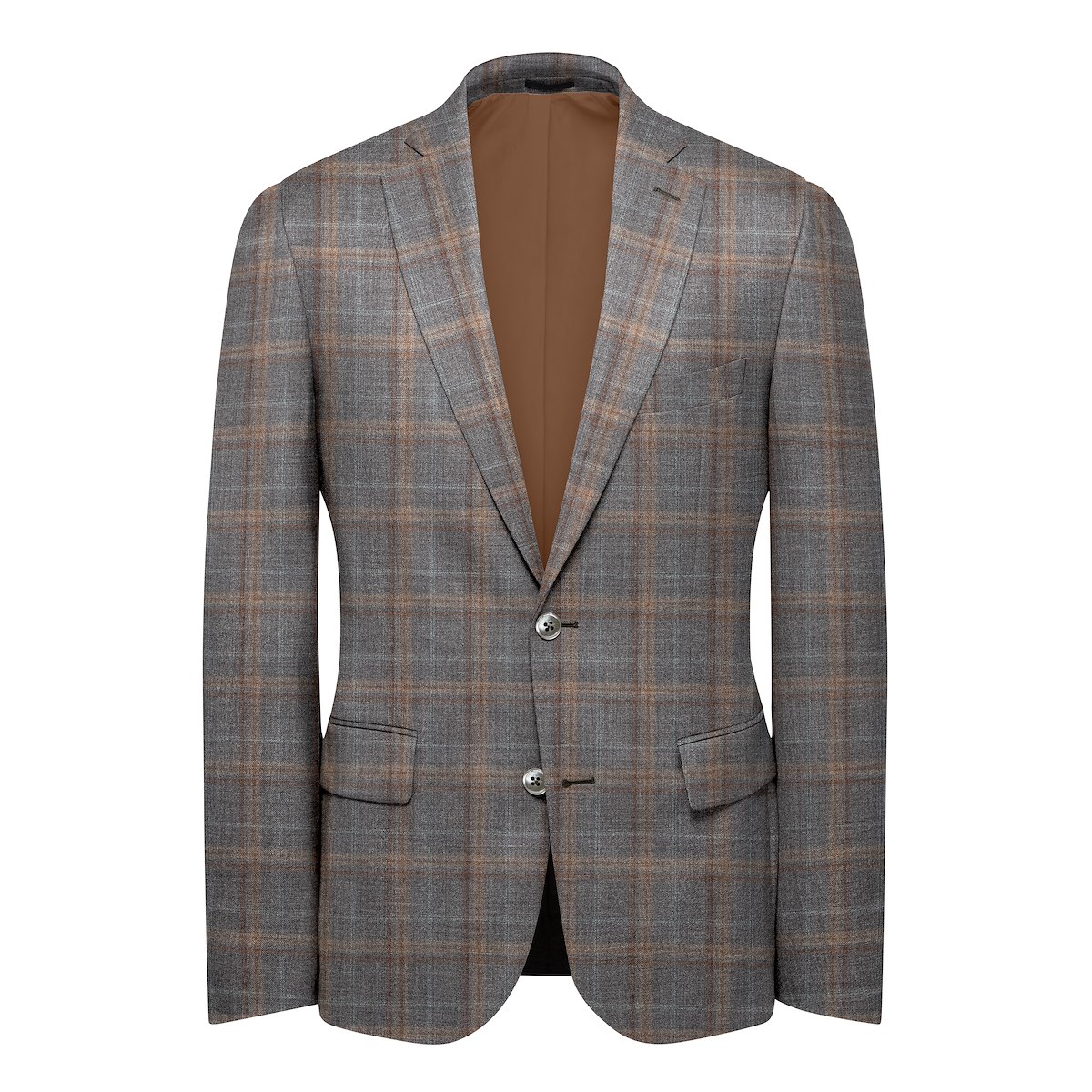 Grey Camel and Light Blue Plaid | J.Hilburn
