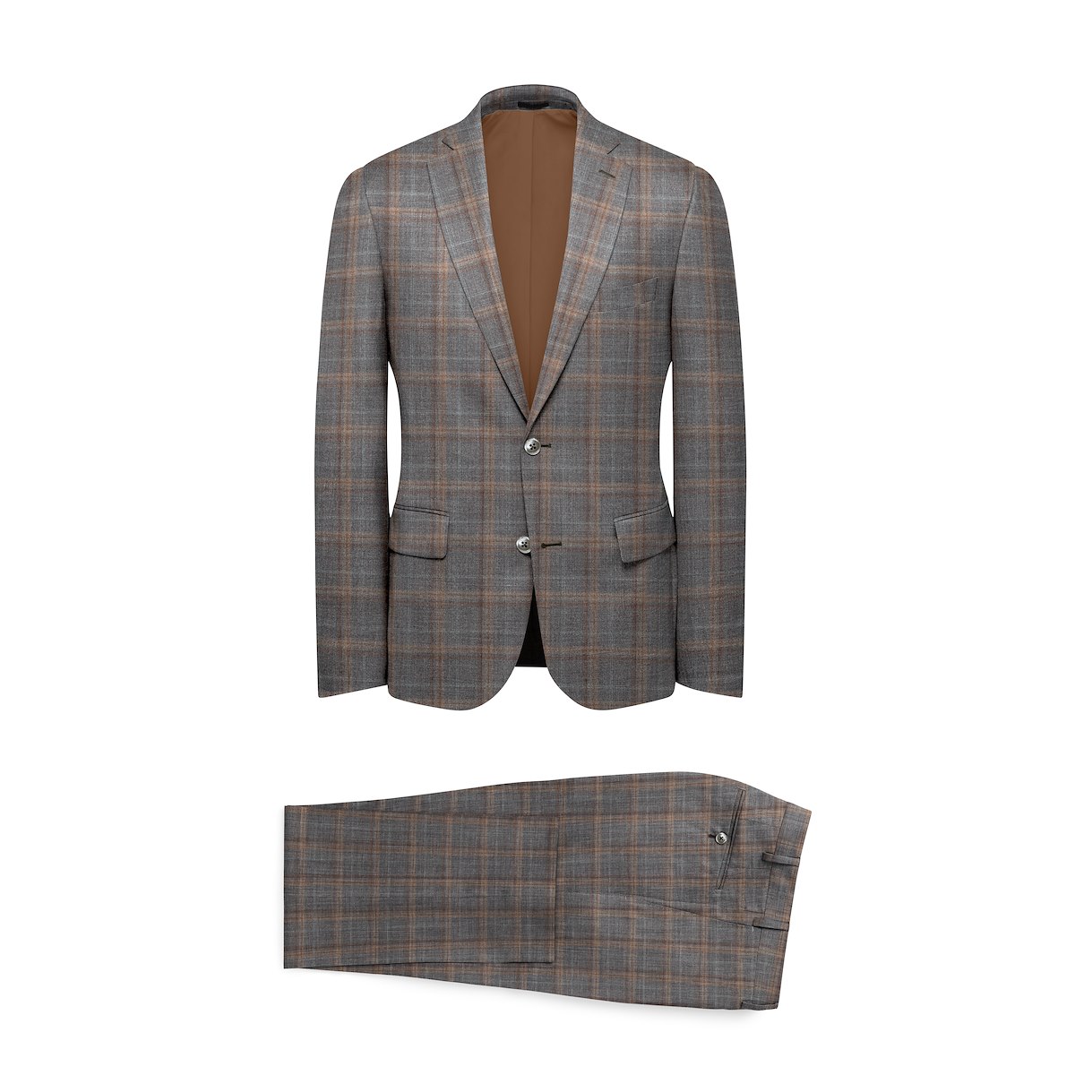 Grey Camel and Light Blue Plaid | J.Hilburn