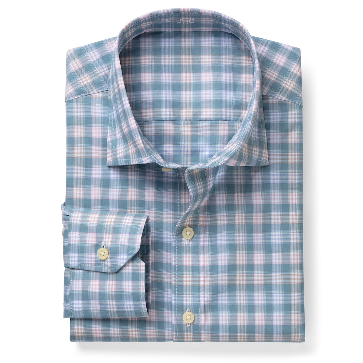 Turquoise Natural and White Plaid | J.Hilburn