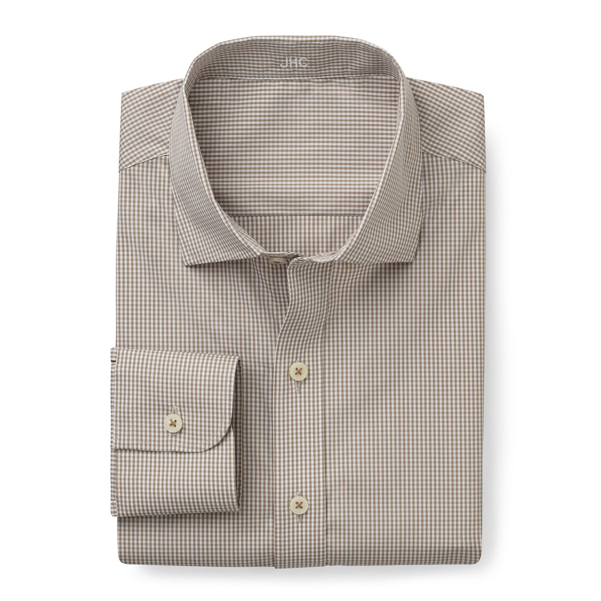 Tan Micro Gingham Stretch | J.Hilburn