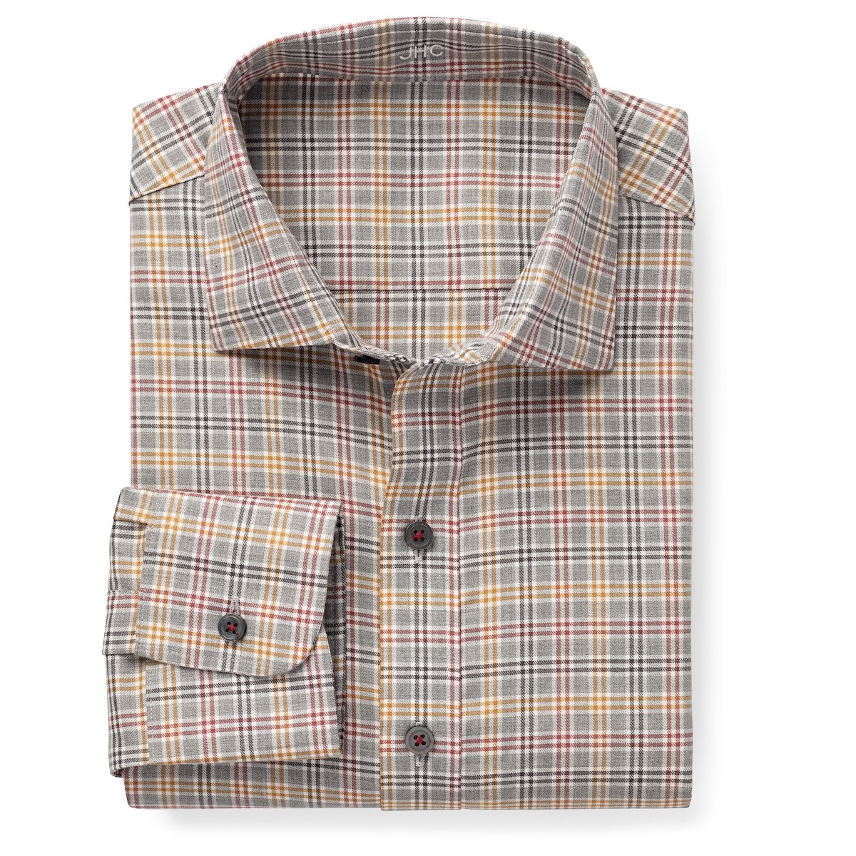 Grey with Gold and Red Check | J.Hilburn