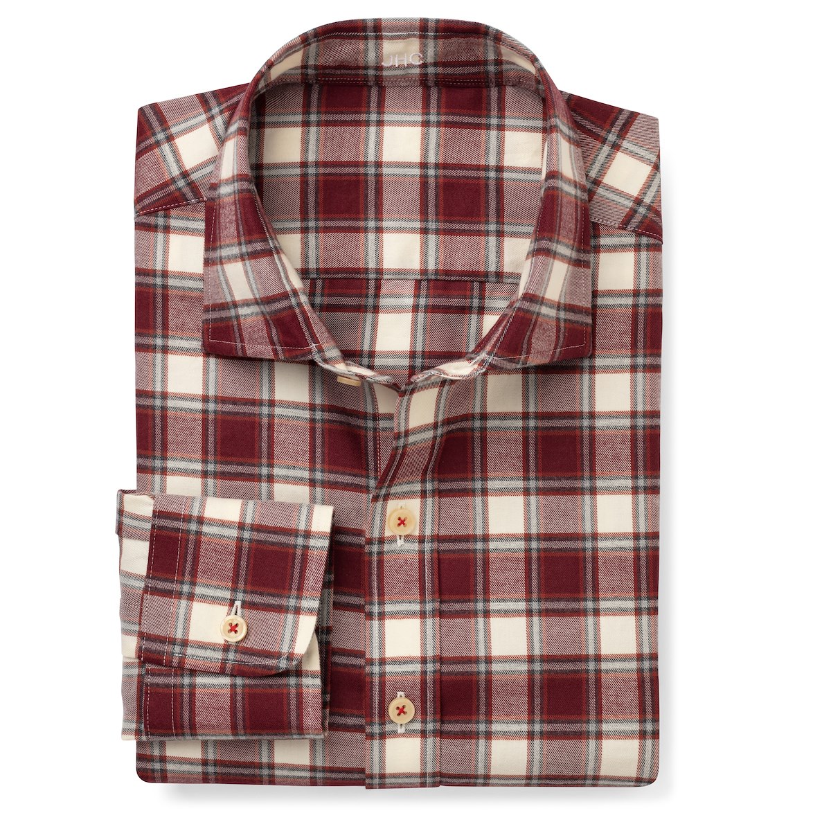 Red Grey and Natural Large Check | J.Hilburn