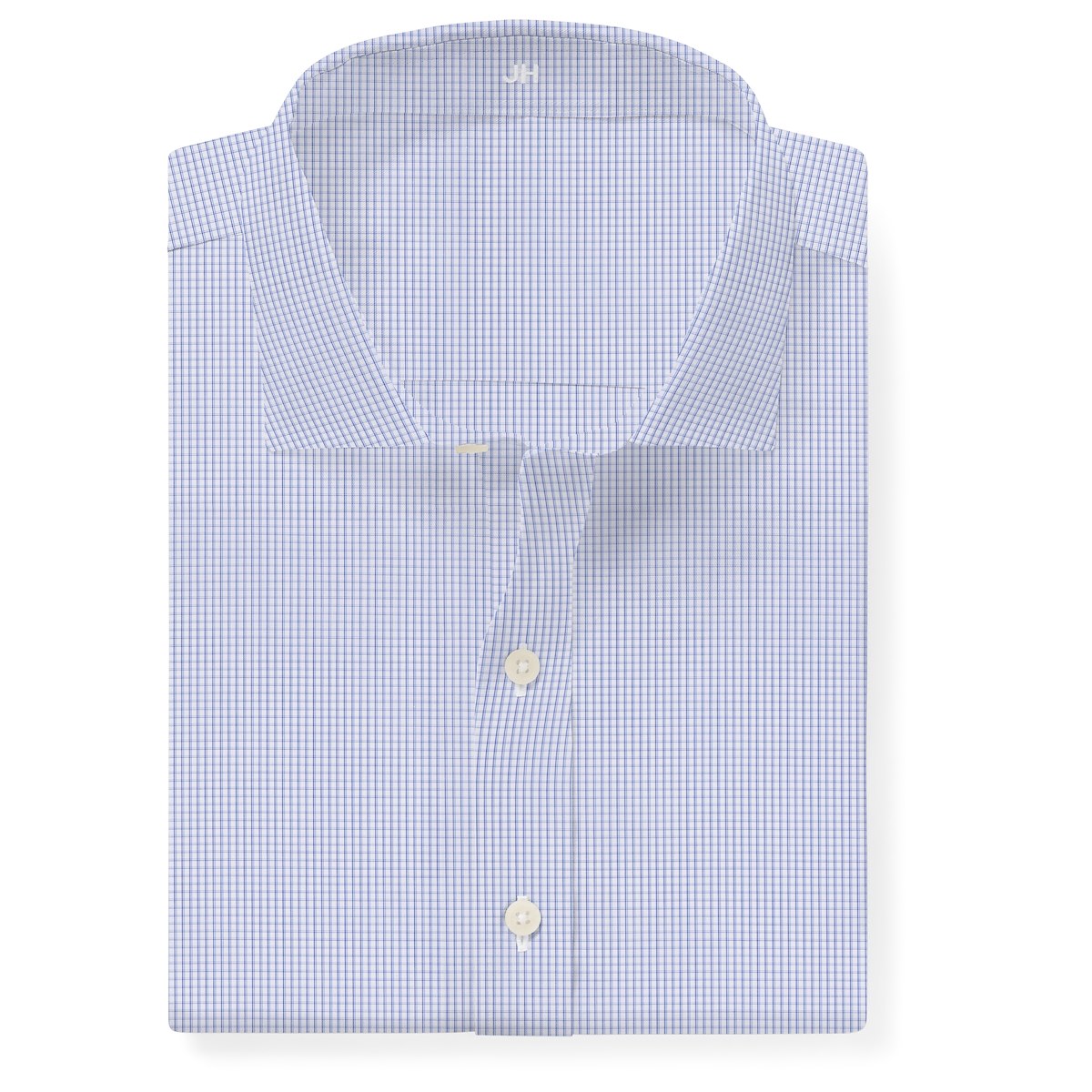 Multi Blue on White Goldline Box Check | J.Hilburn