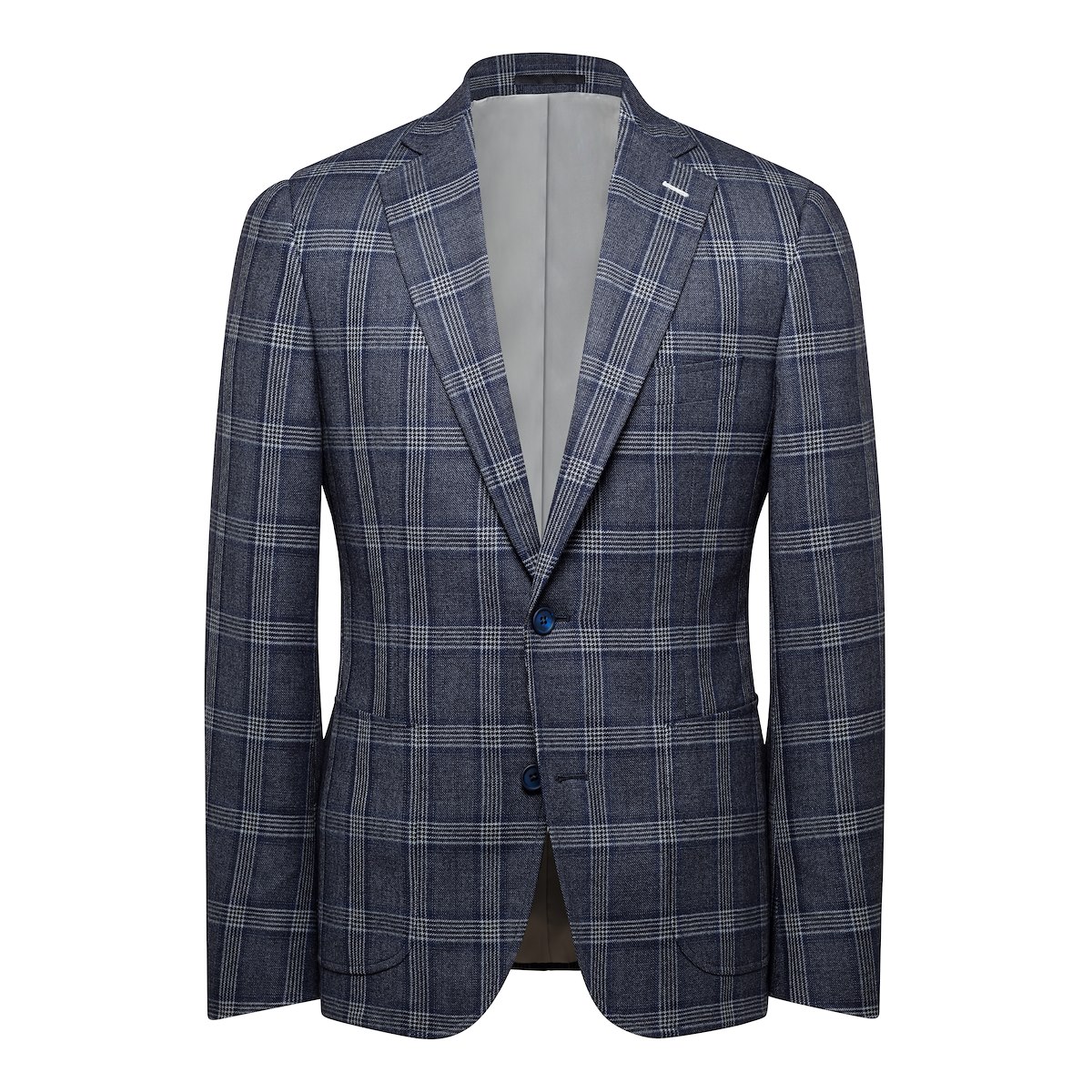 Denim Blue and White Plaid | J.Hilburn