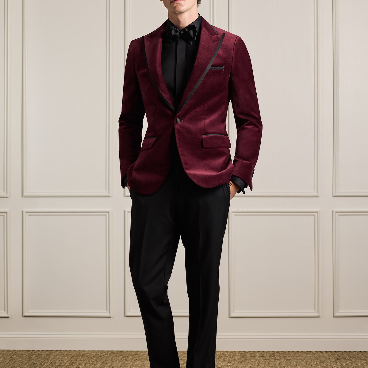 Burgundy Velvet Formal Jacket | J.Hilburn